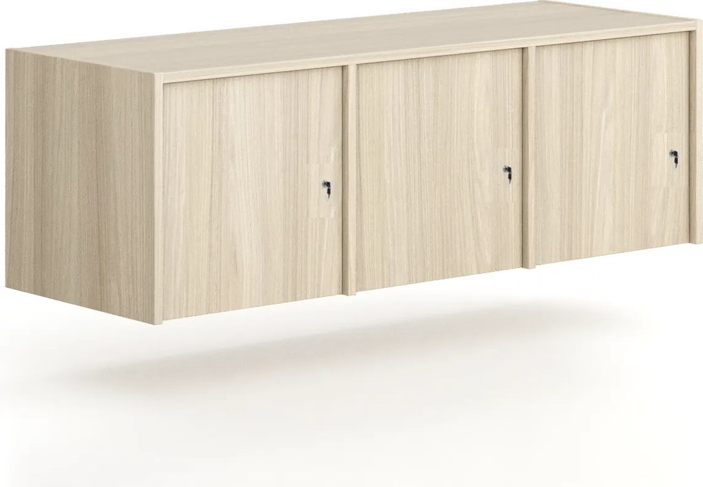 Nástavba pro skříně FRAME, 3x dveře, 1299 x 450 x 427 mm, cylindrický zámek, dub přírodní