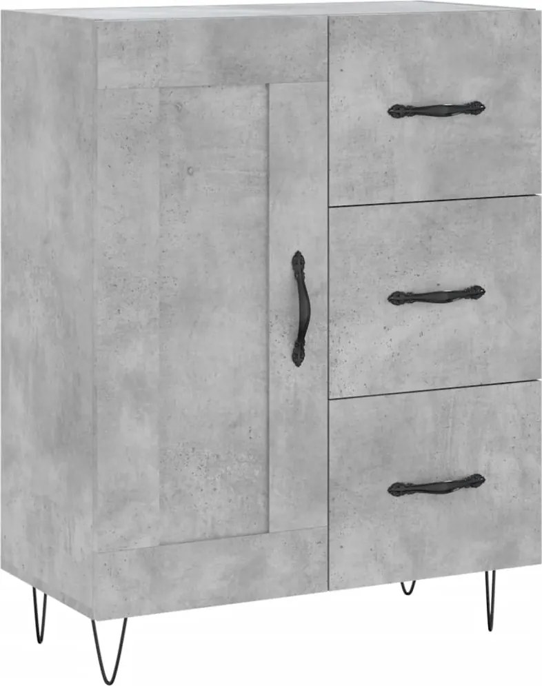 Skříň highboard betonově šedá 69,5x34x180 cm kompozitní dřevo 3200037