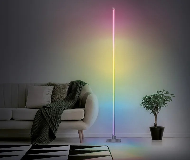 Solight LED smart stojací lampa Rainbow, wifi, RGB, CCT, 140cm
