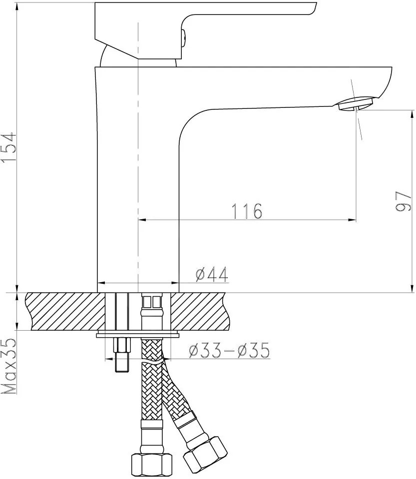 NOVASERVIS umyvadlová baterie bez výpusti TITANIA SMART chrom, 98001/1,0