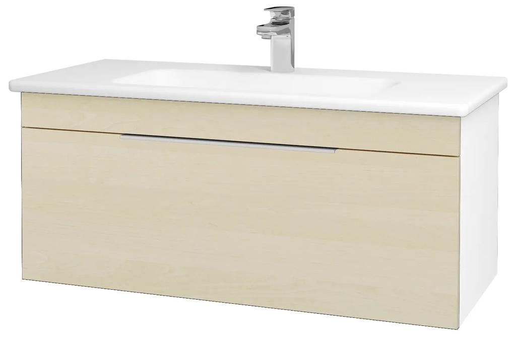 Dřevojas Koupelnová skříň ASTON SZZ 100 Varianta: N01 Bílá lesk / Úchytka T01 / L04 Béžová vysoký lesk