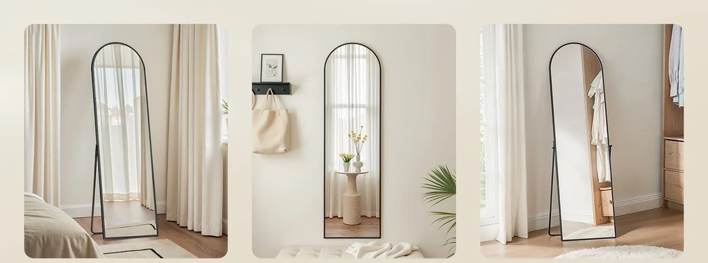 Volně stojící zrcadlo Fully 150 cm černé