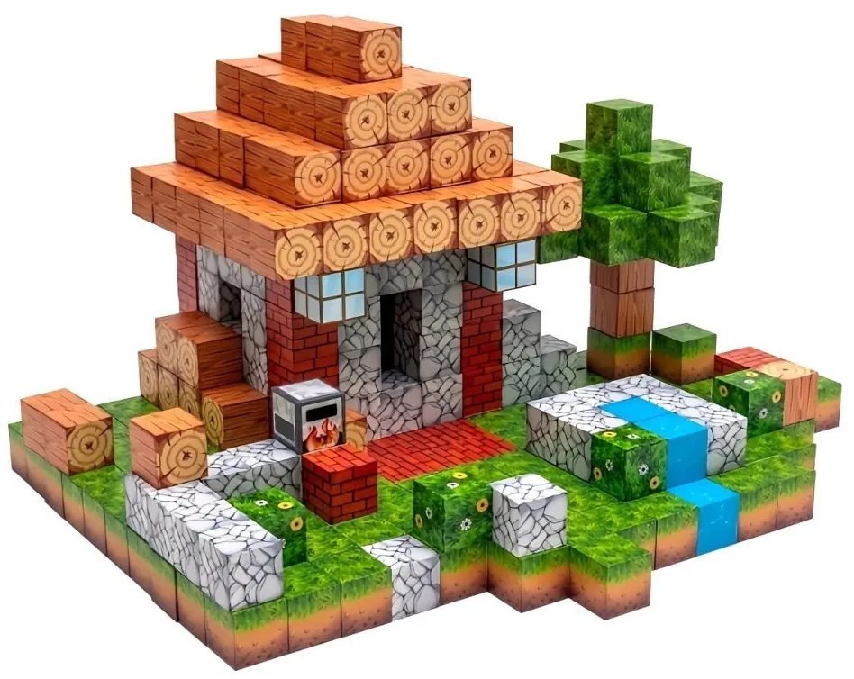 imex toys magnetická stavebnice 312 ks ve stylu minecraft ch1320