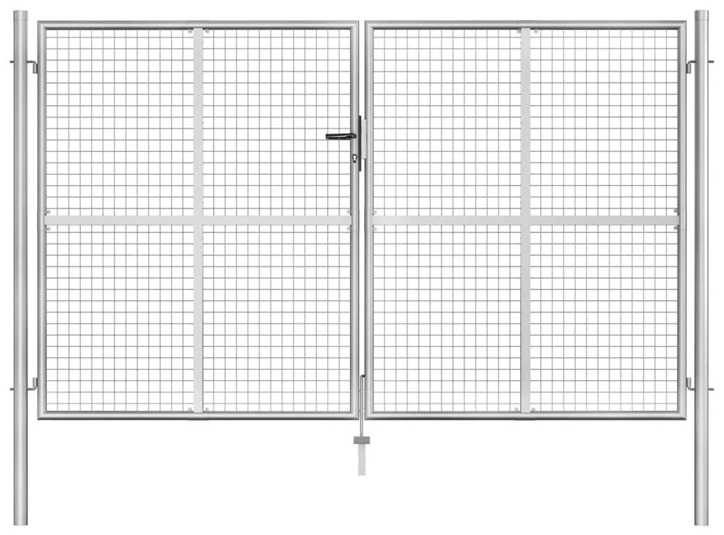 vidaXL Zahradní branka pozinkovaná ocel 306 x 200 cm stříbrná