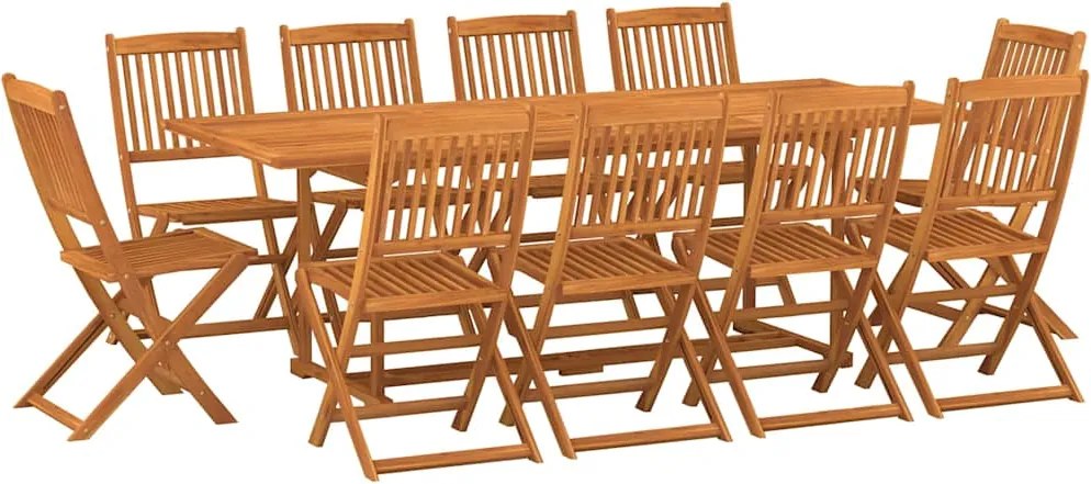 11dílný zahradní jídelní set 220x90x75cm masivní akáciové dřevo 3086987