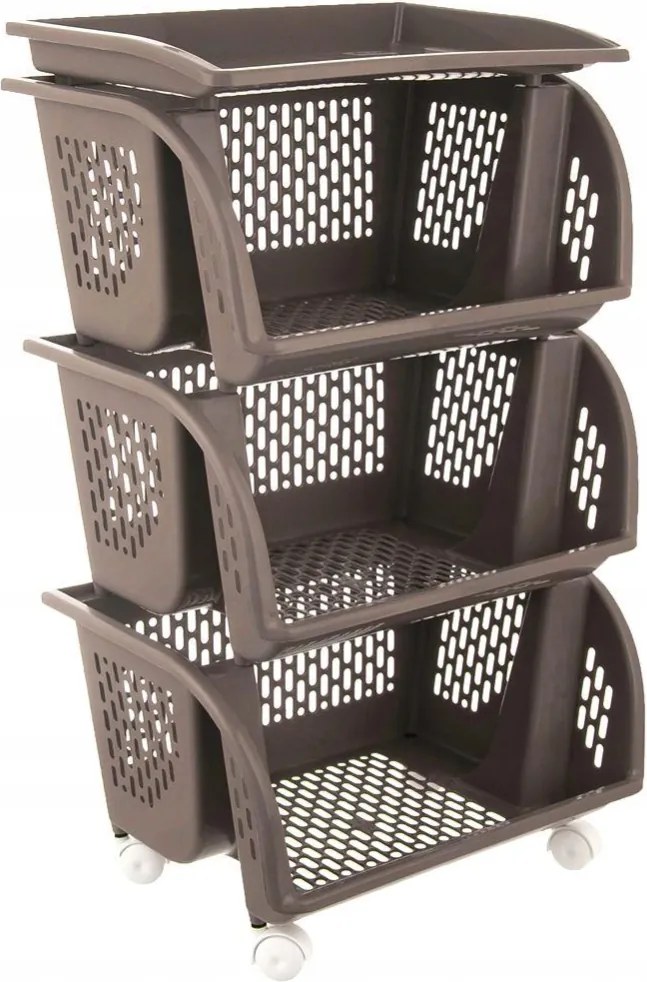 Plastový regál se zásuvkami Four Rack Brown K3