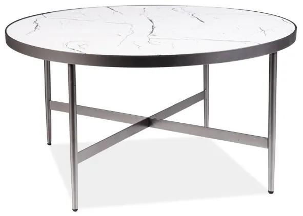 Konferenční stolek Elysia I, bílá / stříbrná
