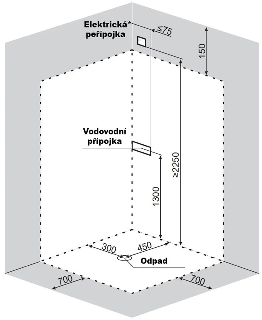 BPS-koupelny Hydromasážní box HYD-R71W 90, 90x90 bez sauny