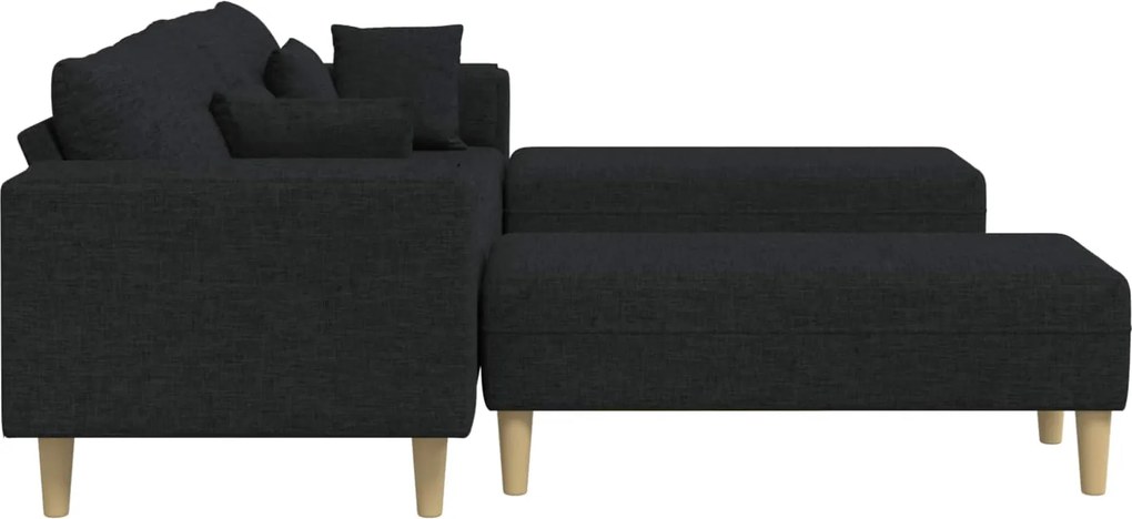 Pohovka 3 ks Černá textil 3335164