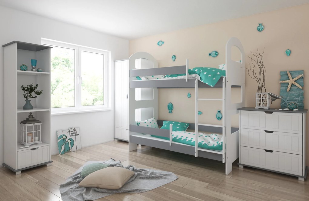 BabyBeds Dětská patrová postel HONZÍK II 180x80 Barevné provedení: Olše, Úložný prostor: Ano, s úložným prostorem