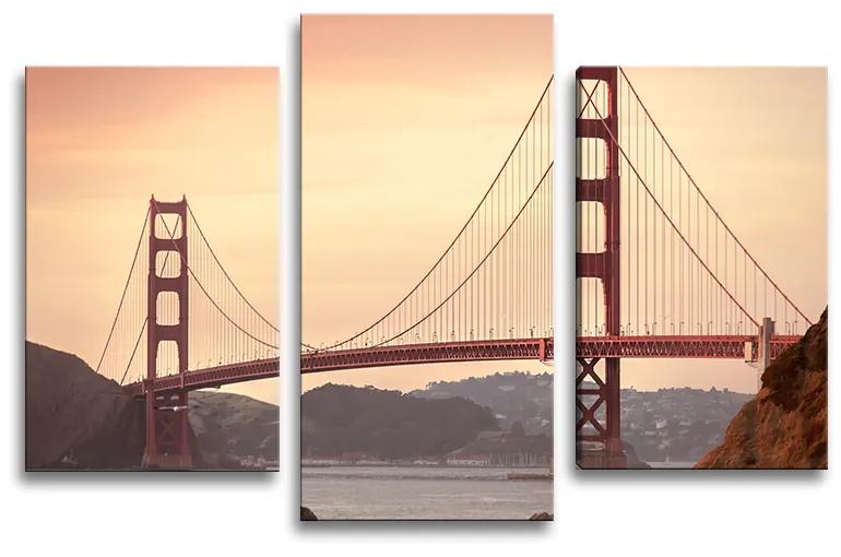 Sablio Obraz - 3-dílný Golden Gate 2 - 75x50 cm