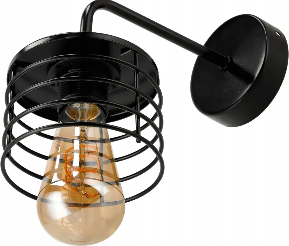 Nástěnná LED lampa LOFT edison černá 1xe27