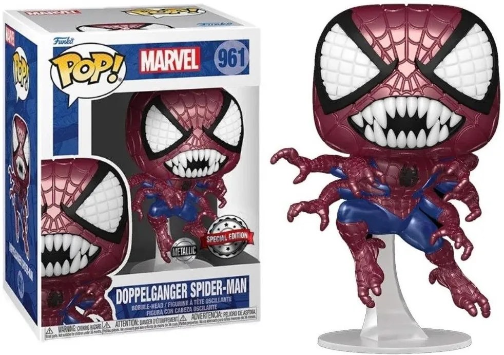 Figurka funko pop! marvel: spider-man - doppelganger spider-man (metallic) ex 961