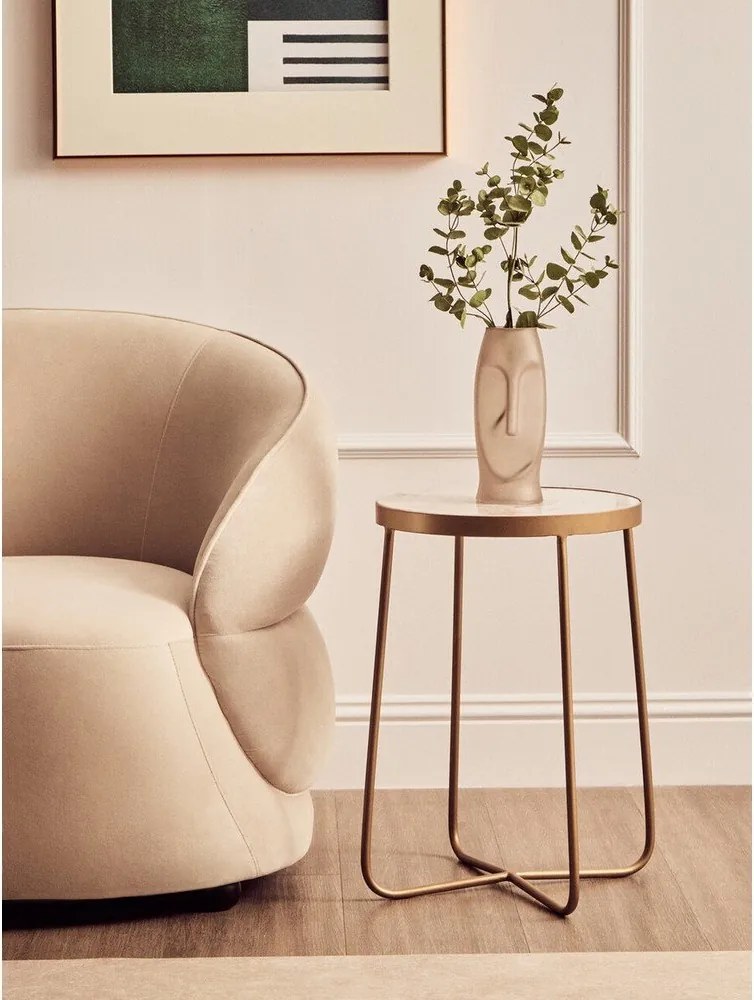 Kulatý odkládací stolek s mramorovou deskou ø 36 cm Shalimar – Premier Housewares