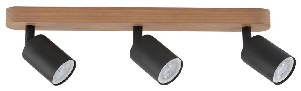 TK Lighting Bodové svítidlo TOP WOOD 3xGU10/10W/230V černá/dřevo TK3292