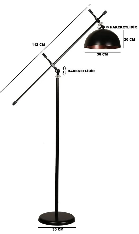 Designová stojanová lampa Anthony 180 cm černá