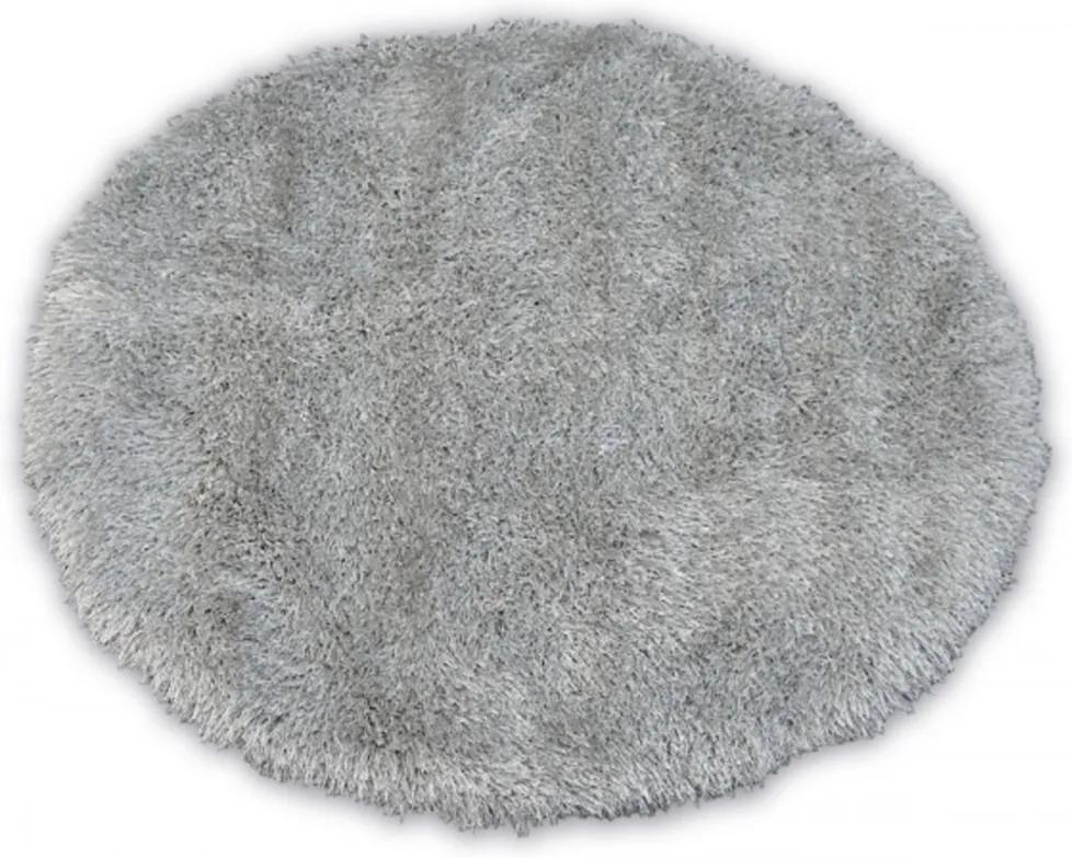 Luxusní kusový koberec Shaggy Love šedý kruh, Velikosti 120x120cm