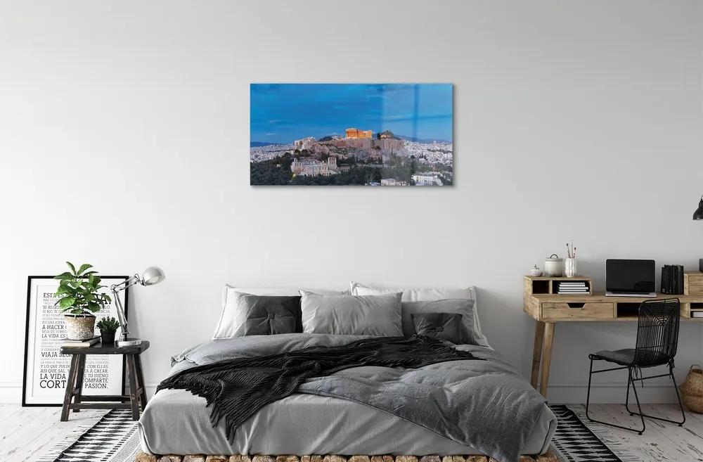 Obraz na skle Řecko Panorama v Aténách 140x70 cm