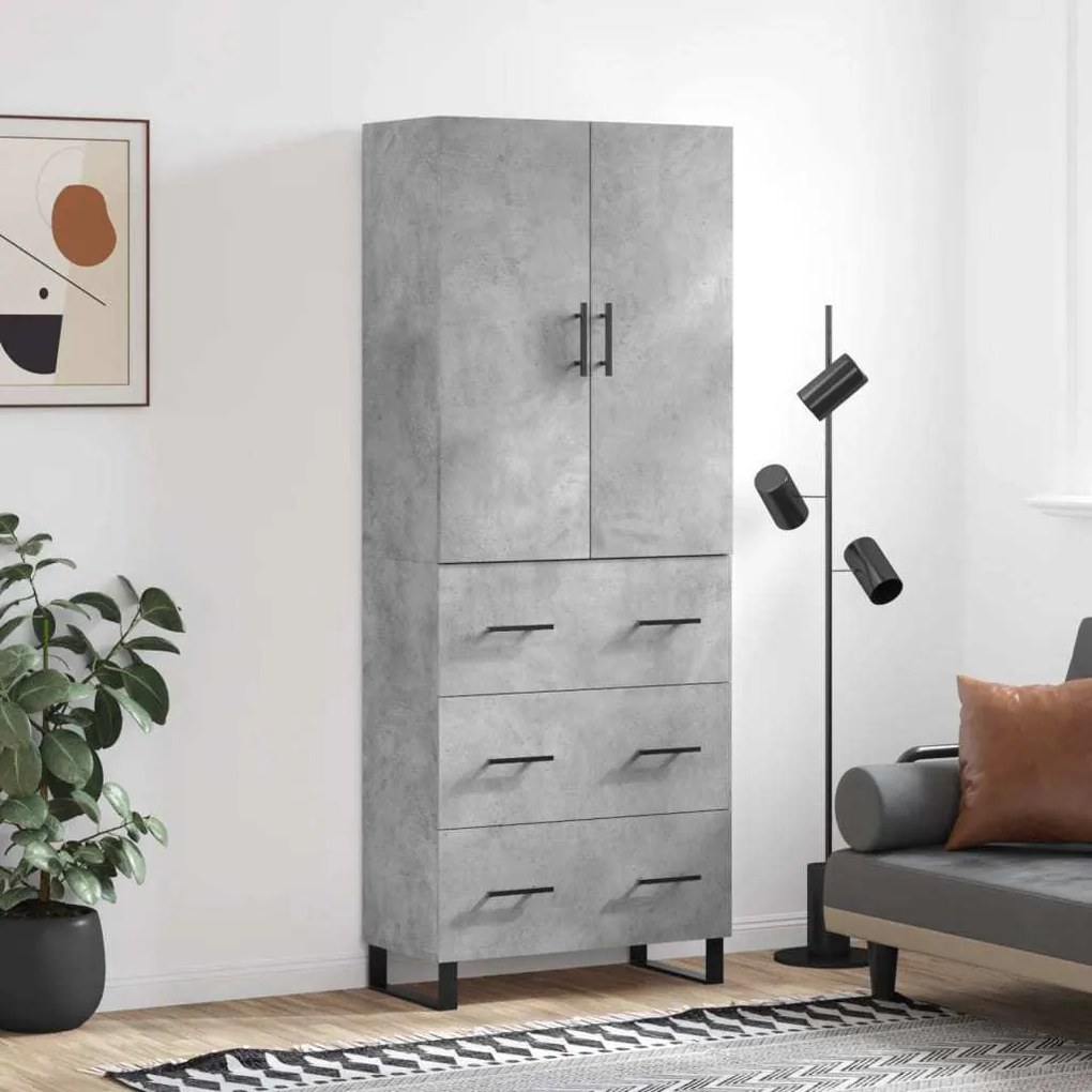 vidaXL Skříň highboard 69,5 x 34 x 180 cm kompozitní dřevo [3195867] Barva: kouřový dub