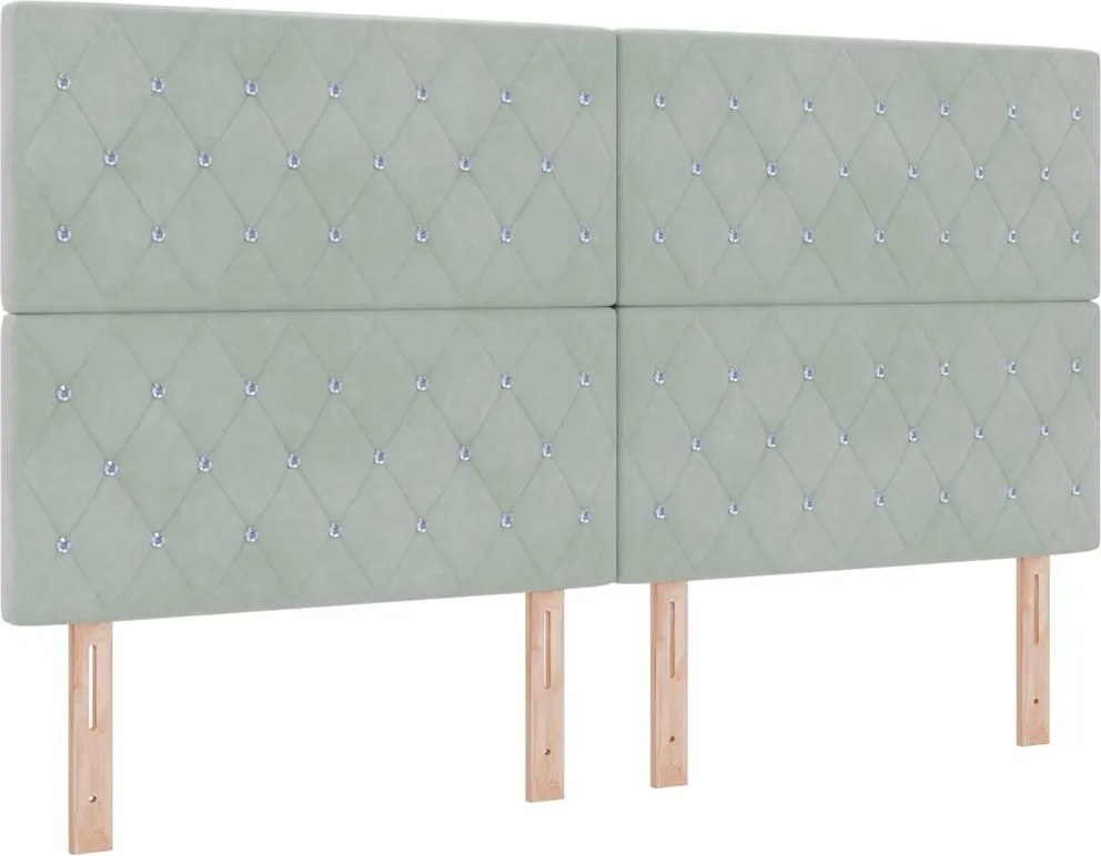 Postel s boxspringem s matrací Světle šedá 180 x 200 cm samet 3341966