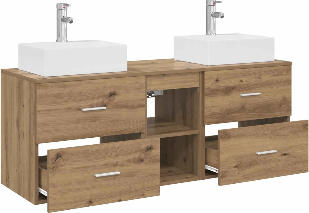Sada koupelnových skříněk 3 ks Dub artisan 49,5 x 41 x 62,5 cm 3405842