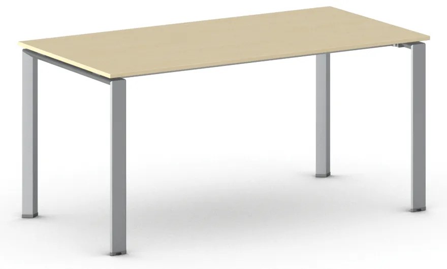Jednací kancelářský stůl PRIMO INFINITY, 160x80 cm, šedostříbrná podnož, bříza