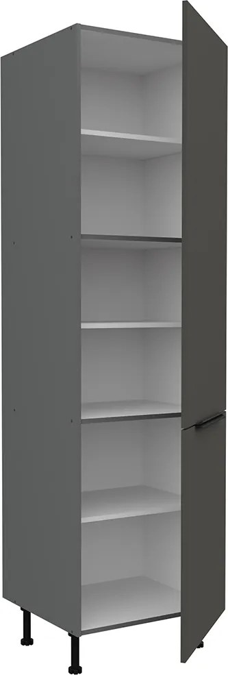 ARIA pi | vysoká skříňka 60 DK-215 2F potravinová s policemi | 60 cm | ANTI FINGERPRINT povrch | antracit/šedá grafit
