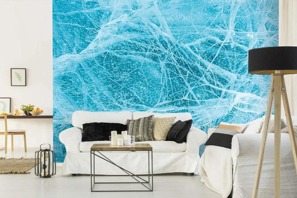 DIMEX | Samolepicí vliesová fototapeta na zeď Led s trhlinami MA-5-2494 | 375 x 250 cm | modrá, bílá