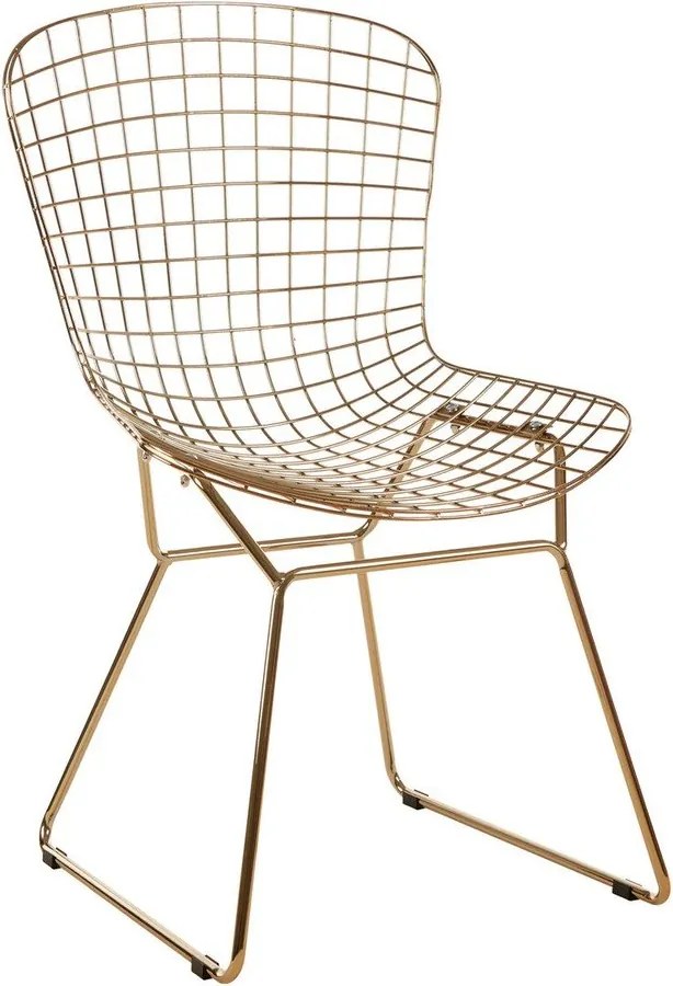 Kovová jídelní židle ve zlaté barvě District – Premier Housewares