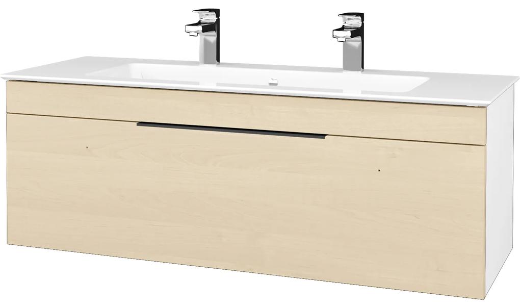 Dřevojas Koupelnová skříň ASTON SZZ 120 Varianta: N01 Bílá lesk / Úchytka T05 / D16 Beton tmavý