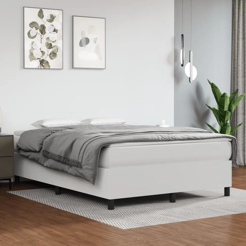 Box spring postel s matrací bílá 140 x 190 cm umělá kůže,  3144603