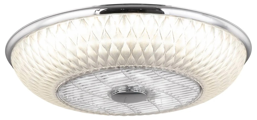 LED stropní ventilátor Rosario, bílá, chrom