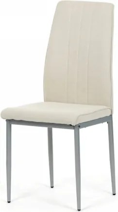 Jídelní židle krémová látka šedé kovové nohy DCL-379 CRM2
