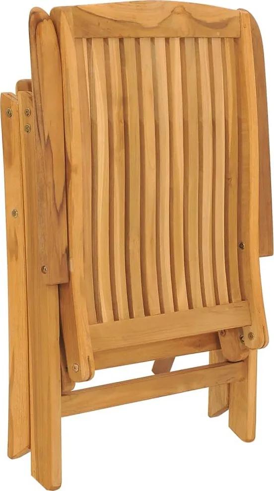 vidaXL Polohovací zahradní židle s poduškami 8 ks masivní teak [3196523] Barva: Červená