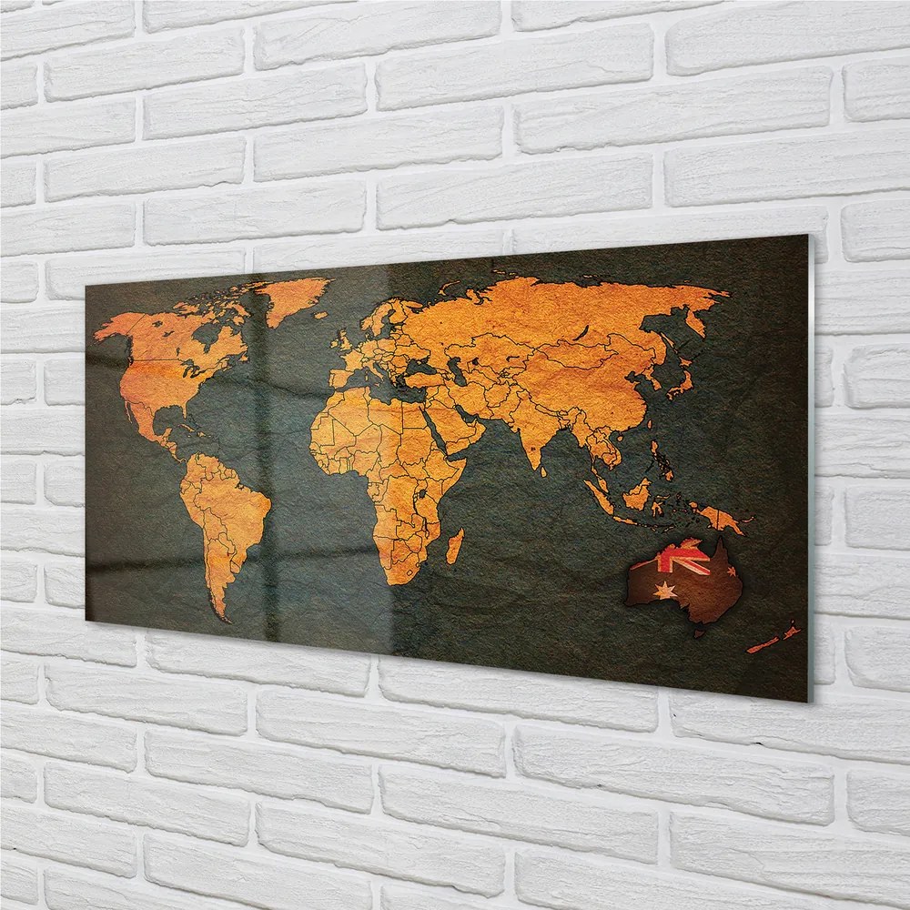 akrylový obraz gold mapa 140x70 cm