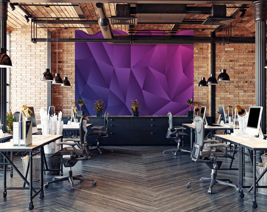 Malvis ® Tapeta 3D fialové trojúhelníky Vel. (šířka x výška): 432 x 290 cm