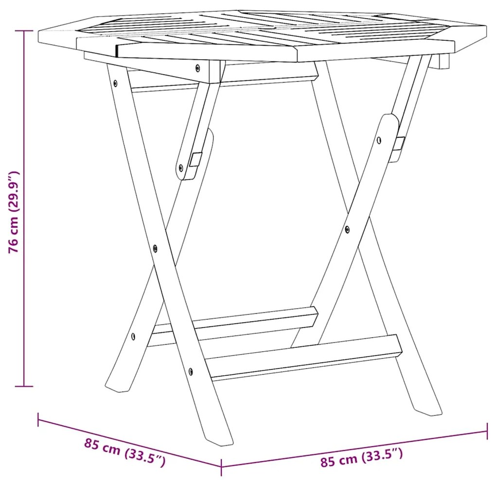 vidaXL Marketos Skládací zahradní stůl 85 x 85 x 76 cm masivní teakové dřevo