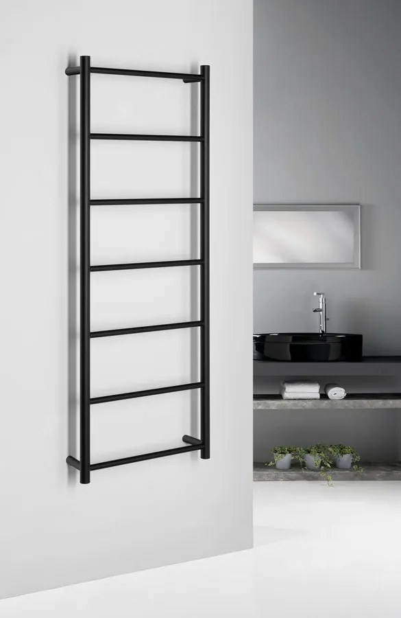 Sapho, SCHICK nástěnný držák ručníků, kulatý, černý matný, SH500B
