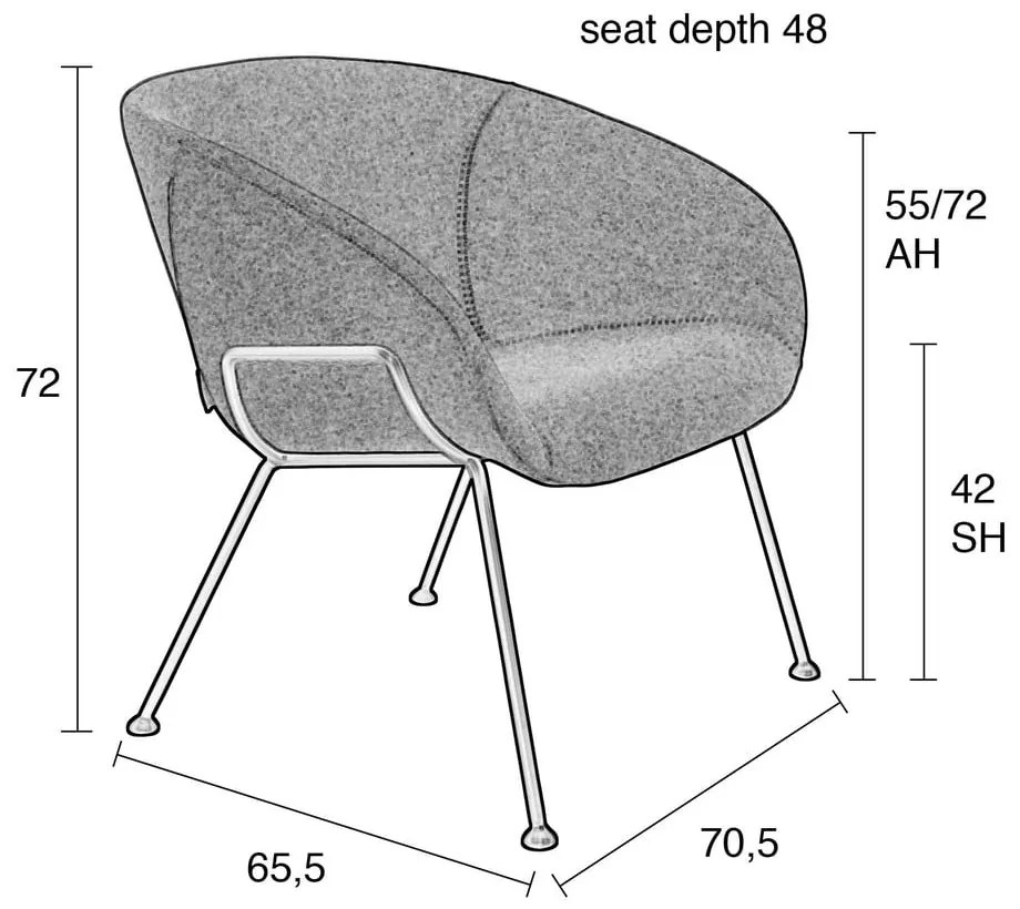 Šedé křeslo Zuiver Feston