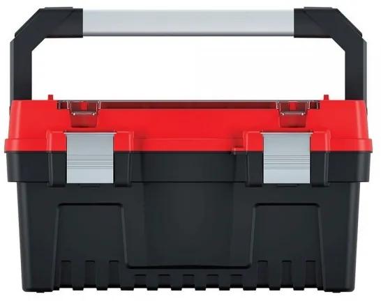Kufr na nářadí s alu držadlem a zámky 47,6 × 26 × 25,6 cm, přepážky