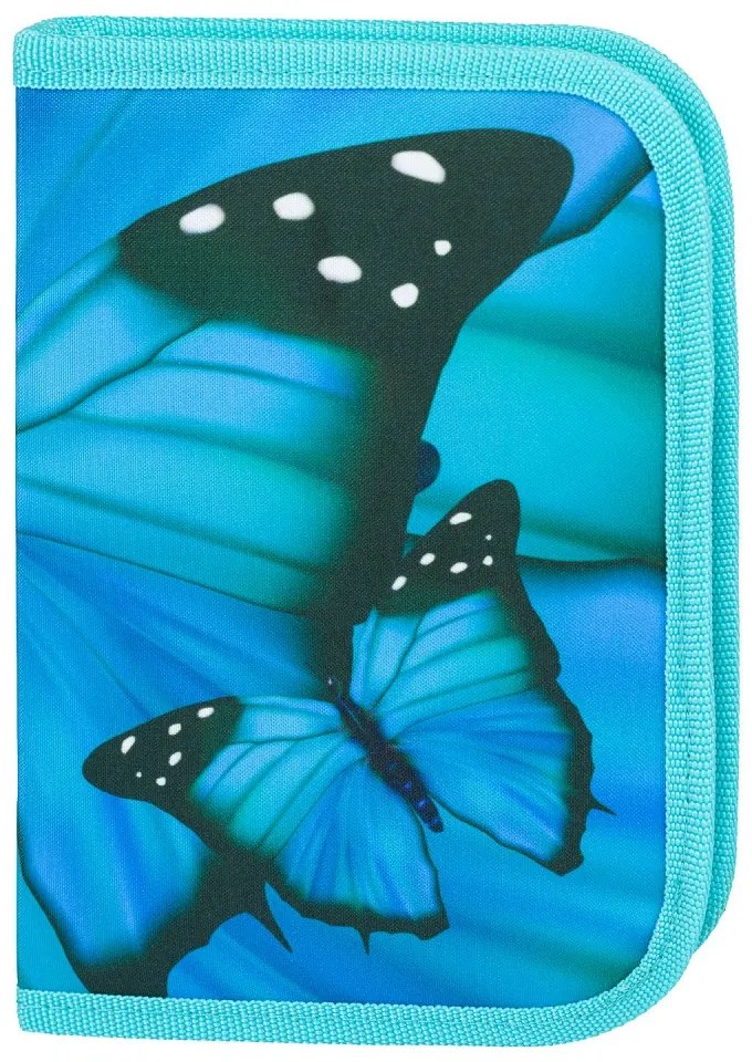BAAGL - jednopatrový školní penál Butterfly, 2 chlopně