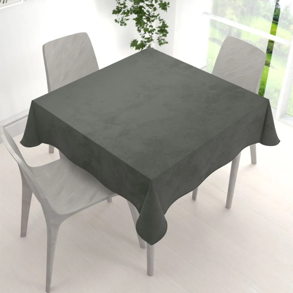 Biante Sametový čtvercový ubrus Velvet Premium SVP-021 Tmavě šedozelený 50x50 cm