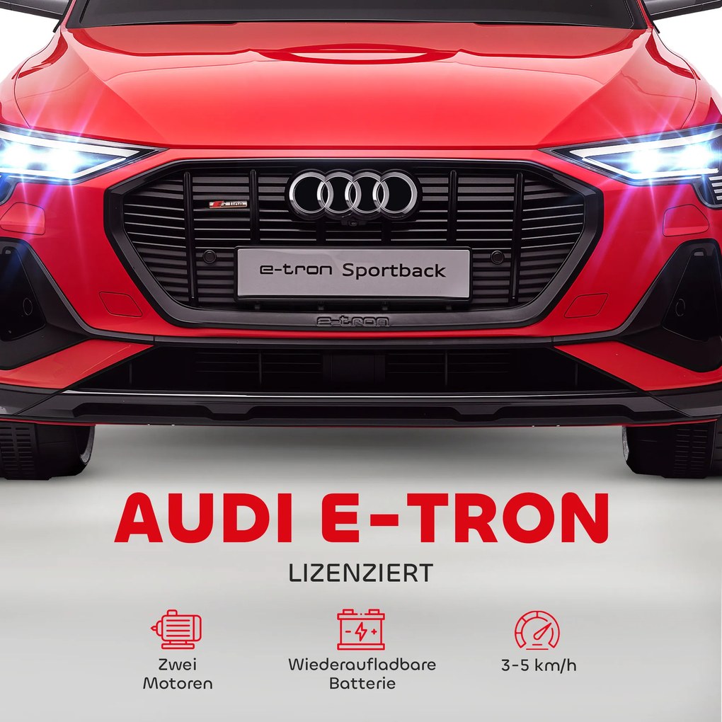 HOMCOM Elektrické autíčko pro děti s dálkovým ovládáním, bezpečnostním pásem, hudbou, pro 3-5 let, 3-5 km/h, červené