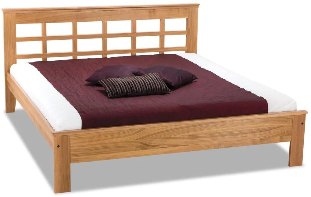 Manželská postel z masivu Lea (letiště) 160 x 200 cm Povrchová úprava: Bezbarvý olej OSMO, Druh dřeva: Borovice