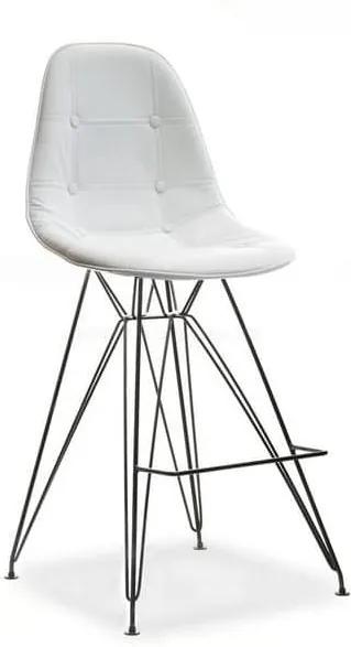 design4life Barová židle MOBI bílá/černá podnož