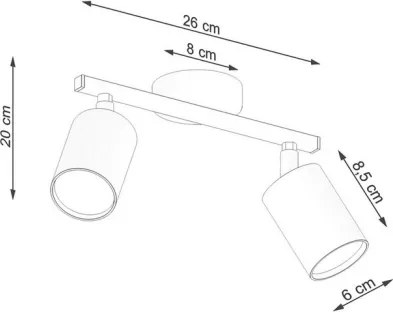 Stropní svítidlo SOLLUX LEMMI 2 černé GU10 2x40W bez žárovky SL.1127
