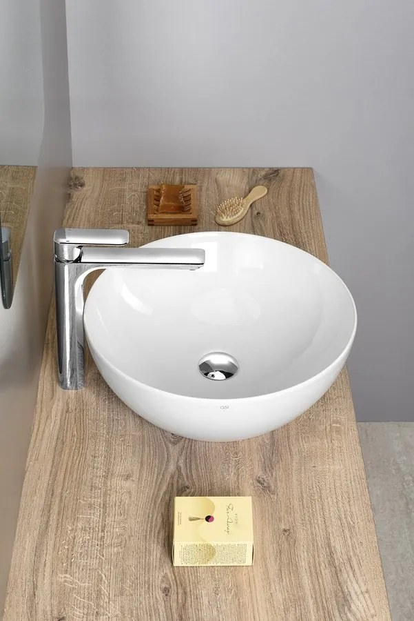 GSI GSI, PURA keramické umyvadlo na desku, průměr 42 cm, bílá lesk ExtraGlaze, 885111