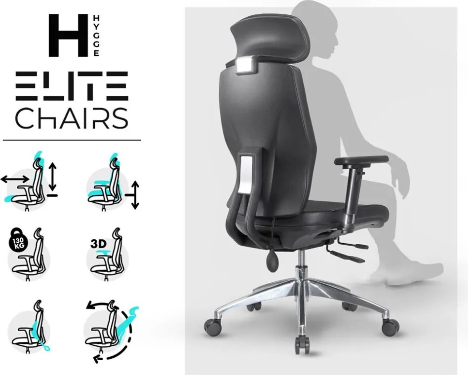 Ergonomická kancelářská židle MOSH Elite H – černá