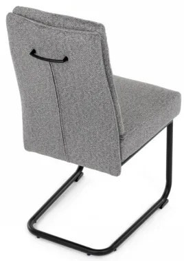 Jídelní židle světle šedá látka nohy černý kov DCL-P3107 SIL2