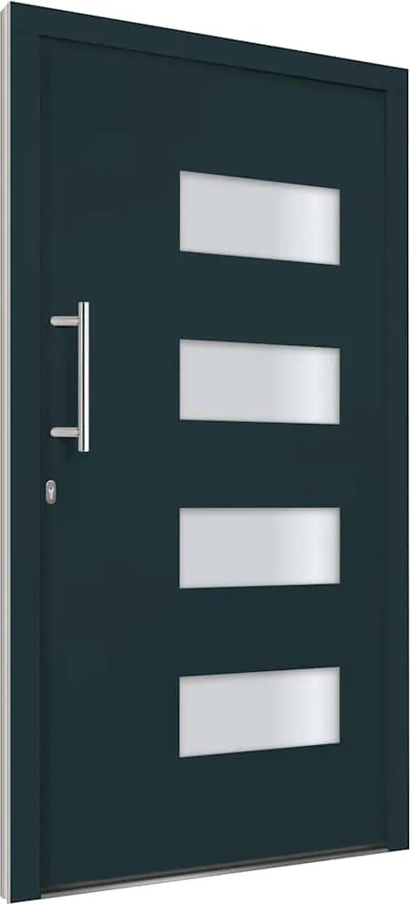 Vchodové dveře hliník a PVC antracitové 100 x 200 cm 3056827